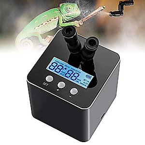 Reptile Humidifier, Reptile Fogger for Terrariums, High-Density Fog Automatic Misting Rainforest Sprayer System with Adjustable Spray Nozzles, Ideal for Paludarium/Vivarium/Reptiles/Amphibians/Herps