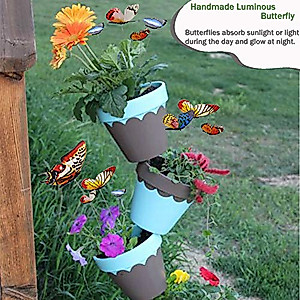 KEANVIK 25 Pcs Glowing Artificial Butterfly Decorative Garden Stakes for Outdoor Yard, Patio Plant Pot, Lawn and Home Decorative (25 Pcs Glowing Butterfly Stakes)