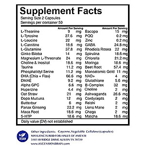 Ascension Brain Health Supplement (100 Cap)