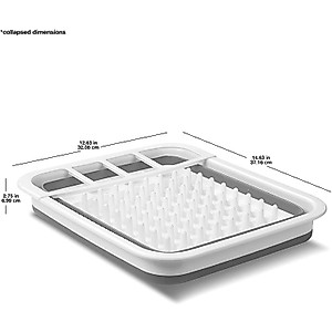 madesmart EMW6337273, Collapsible Dish Rack, Grey/White