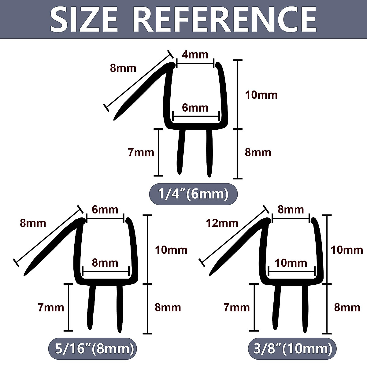 ZNCZHZN Shower Door Bottom Seal, 2-Pack Frameless Door Seal for 1/4 Inch Glass - 39 Inch Ultra Clear Shower Door Seal Strip, Stop Shower Leaks and Create a Water Barrier(1/4" x 39", 6mm)