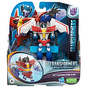Transformers Toys EarthSpark Warrior Class Starscream Action Figure, 5-Inch, Robot Toys for Kids Ages 6 and Up