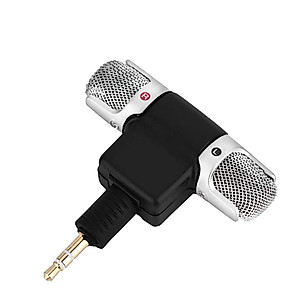 Mini Stereo Microphone for PC Laptop MD Camera, Directional Condenser Flexible Microphone Vlogging Microphone with 3.5mm Gold-Plating Plug