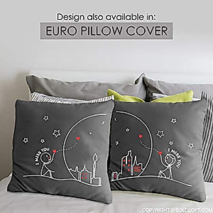 BoldLoft Miss Us Together Couple Pillowcases-Long Distance Relationship Gift for Boyfriend Girlfriend Long Distance Pillowcase I Miss You Gift