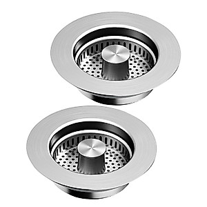 Tacarlha Premium Stainless Steel Sink Strainer - Versatile, Durable, and Eco-Friendly - Spring Core Design for Easy Water Control and Quick Drainage - Set of 1 or 2 for Kitchen Upgrade 2pcs