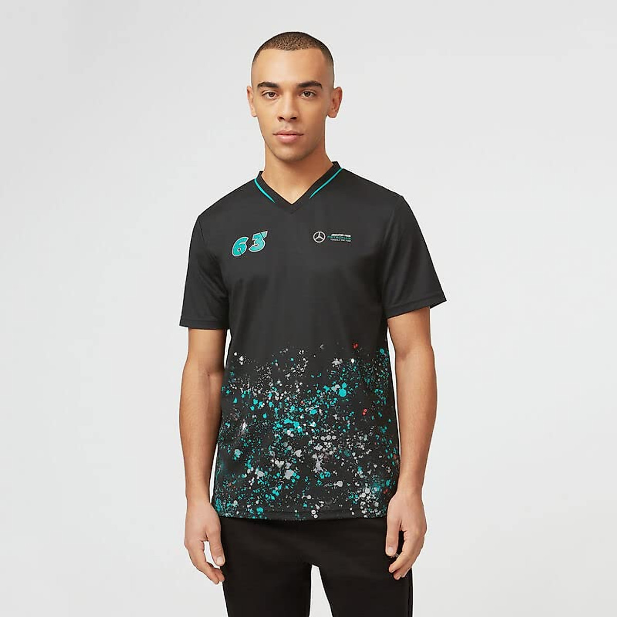 Mercedes-AMG Petronas Formula One Team F1 George Russell #63 Sports T-Shirt (XL) Black