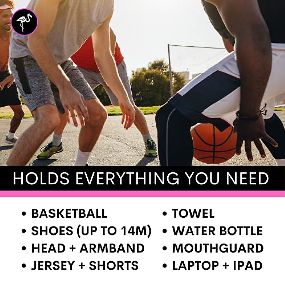 ERANT Basketball Backpack - Extra Large Sports Bag with Separate Ball and Shoe Compartment - Durable Design - Suitable for Boys and Girls - Black