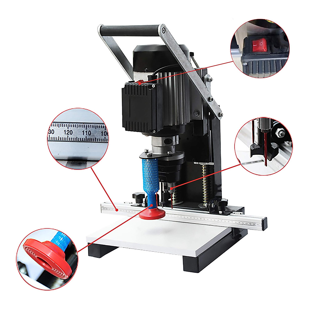 Hinge Drilling Machine, Portable Hand-Held Hinge Drilling Machine, Interior Decoration Cupboard Wardrobe Home Improvement Punching Machine, Woodworking Hinge Drill,2880 RMP/min,Depth 0-40mm,1100W