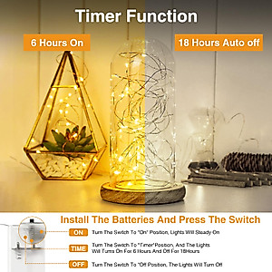【10 Pack】Fairy Lights Battery Operated with Timer, 7FT 20LED String Lights Waterproof Silver Wire Fairy Light Battery Powered Twinkle Lights for Bedroom Christmas Wedding Indoor Party Decor Warm White