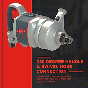 Ingersoll Rand 2850MAX 1" Air Impact Wrench, 2100 ft-lbs Max Torque, D-handle