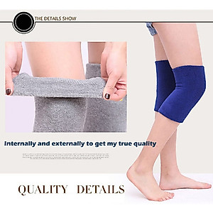 Mcolics Cotton Non-Slip Soft Absorbent Knee Pad Support Brace Protector Leg Sleeve Kneelet Thickening Extended Warm for Men & Women Outdoor Sports Running Dancing Gym Yoga Fitness, 1 Pair (Black)