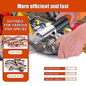 Powerful Cordless Electric Fish scale tools,Two-way Rotated,Electric Fish Scaler Remover,More Efficient And Faster Fish Descaler Tool