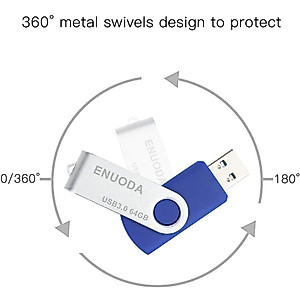 ENUODA 64GB USB Flash Drive 5 Pack 64GB Thumb Drives High Speed USB 3.0 Memory Stick Jump Drive Pen Drive for Storage and Backup (5 Colors)