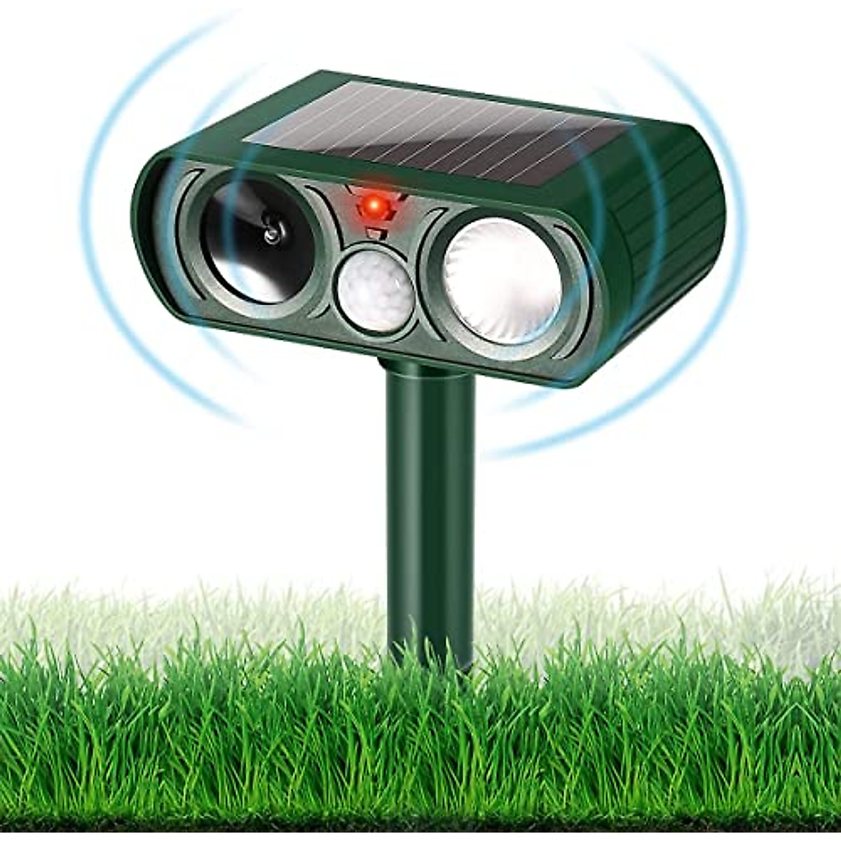 Solar Ultrasonic Animal Repeller, Outdoor Animal Repeller with Motion Sensor, Outdoor Squirrel Snake Raccoon Deer Mouse Repellent for Farm & Yard & Garden & Lawn (14.7inch-510)