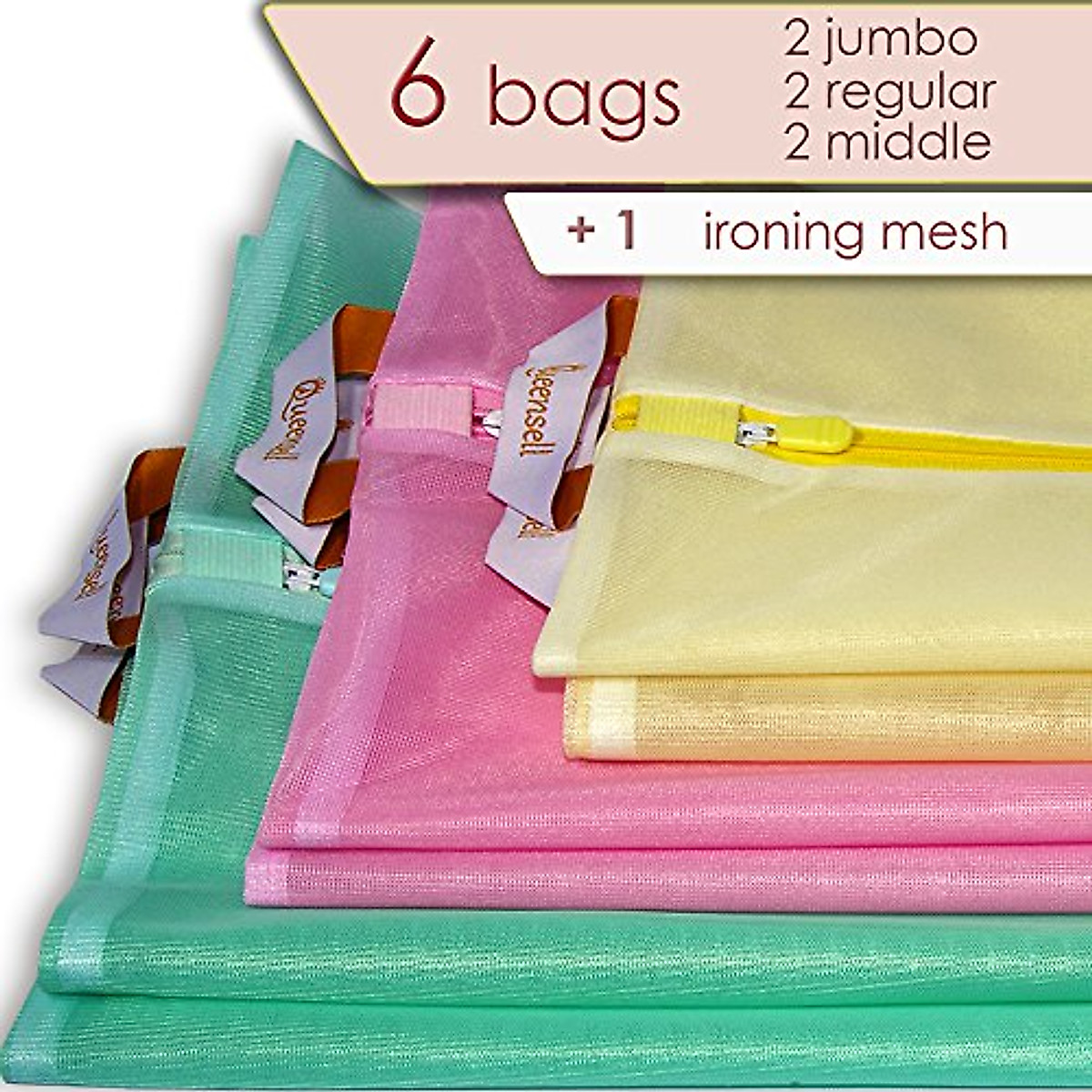 Laundry Bag Set of 7- Mesh Laundry Bags – Laundry Bags Mesh Wash Bags – Delicates Bag for Washing Machine – Lingerie Bags for Washing Delicates – Travel Organizer