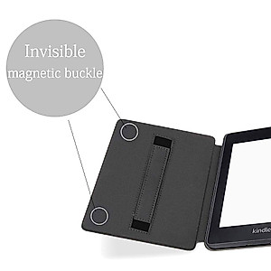 ISeeSee All-new Kindle Paperwhite Water-Safe Fabric Cover (10th Generation-2018),Holding Case PU Leather E-Reader Smart Cover with Auto Sleep/Wake for Amazon All-New Kindle Paperwhite 2018 DarK Blue