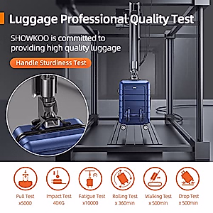 SHOWKOO Luggage PC+ABS Durable Expandable Hardside Suitcase with Double Spinner Wheels TSA Lock 28-Inch, Blue