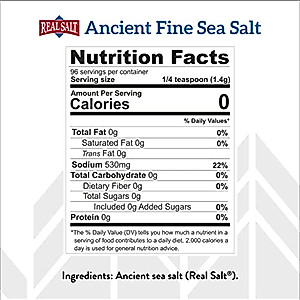 REDMOND Real Sea Salt - Natural Unrefined Organic Gluten Free Fine, 4.75 Ounce Shaker (1 Pack)