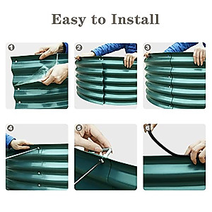 VEGEGA. 8ft X 2ft X 1.4ft Raised Garden Bed Kit, Large Zinc-Aluminum-Magnesium Stainless Steel Metal Planter Box, for Planting Outdoor Plants Vegetables, Grey