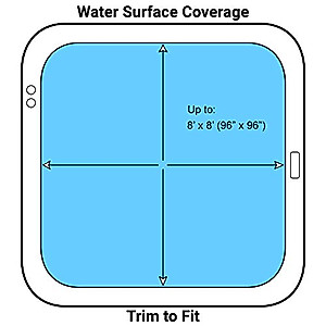 Spa Depot Thermo-Float 16-mil 8ft x 8ft Hot Tub Bubble Cover Floating Spa Blanket - trimmable Heavy-Duty Insulating Solar Heating