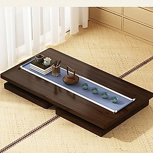 Foldable Coffee Table, Japanese Style Tatami Table, Classical Zen Tea Table, Meditation Table (Color : A, Size : 100 * 55 * 31cm)