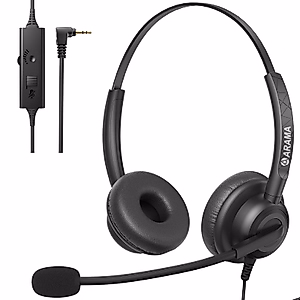 Phone Headset 2.5mm with Noise Canceling Mic & Volume Control Ultra Comfort Telephone Headset for Panasonic Vtech AT&T Uniden Gigaset Cisco RCA Grandstream Cordless Landline Office Phones