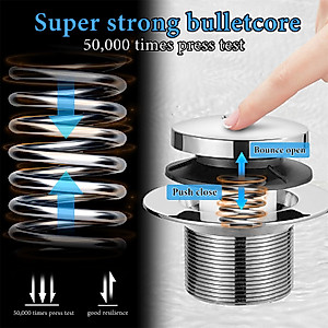 Tip Toe Bathtub Drain Conversion Kit Assembly, Tub Drain Plug Trim Set Bath Tub Drain Stopper with Two-Hole Overflow Faceplate (Chrome Plated)