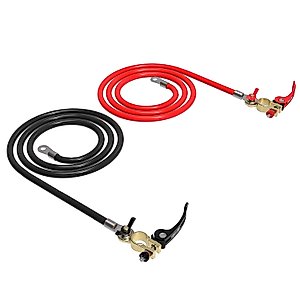 EDECOA Battery Cables 3 AWG 1m Pure Copper Inverter Cables for Car, Power Inverter, RV, Boat
