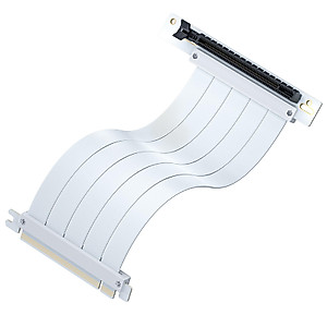 Vetroo White Premium PCIe 4.0 x16 Riser Cable, EMI Shielded High-Speed Flexible Extender PCI Express Gen 4 for Graphics Card (White)