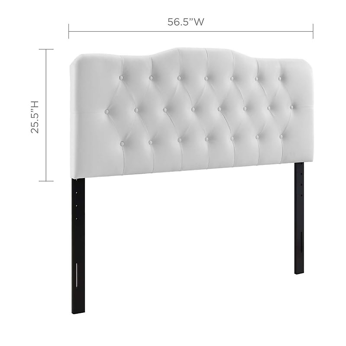 Modway Annabel Tufted Button Faux Leather Upholstered Full Headboard in White