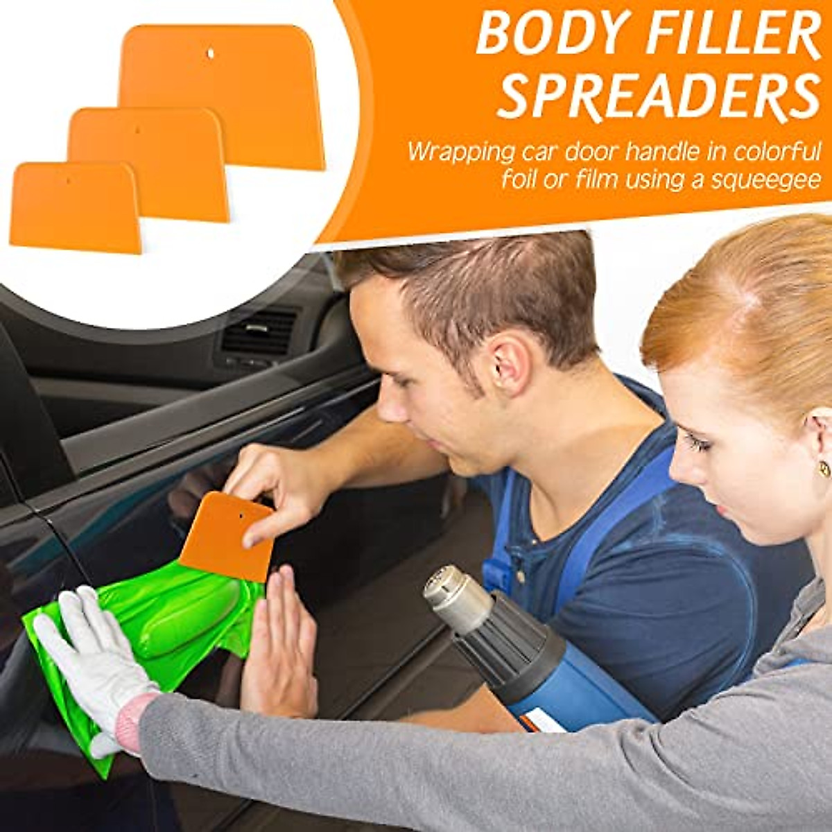 Frienda Body Filler Spreaders Automotive Body Fillers Plastic Auto Spreader Auto Body Spreader for Applying Fillers Putties Glazes Caulks and Paint (15, 3 Sizes)