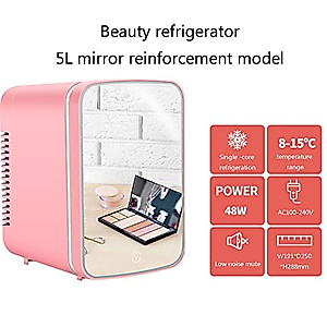 Mini Fridge Portable Cooler Warmer Skincare Fridge Compact Refrigerator Lightweight Beauty Fridge for Bedroom Office Car Boat Dorm Skincare,Pink