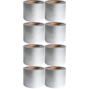 8 Rolls Aluminum foil Butyl Tape Aluminum foil Tape Tape Plumbing Tape Window Crack Tape Window weatherstrip Plumber Aluminum Tape for Duct Gutter sealant roof Patch car