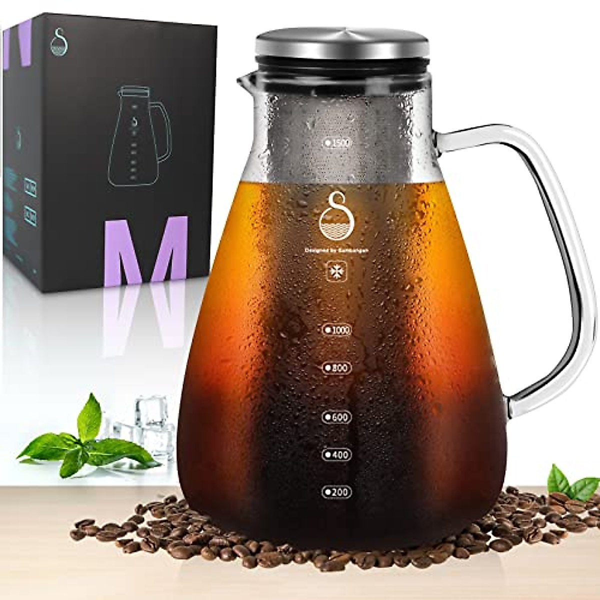 SAMBANGAN Cold Brew Coffee Maker - Iced Tea Coffee Brewer (1500ml)