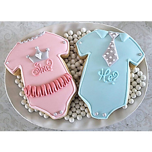 KANNTIE 5-Piece Baby Shower Cookie Cutter Set, Bib, Bottle, Rattle, Onesie and Baby Carriage