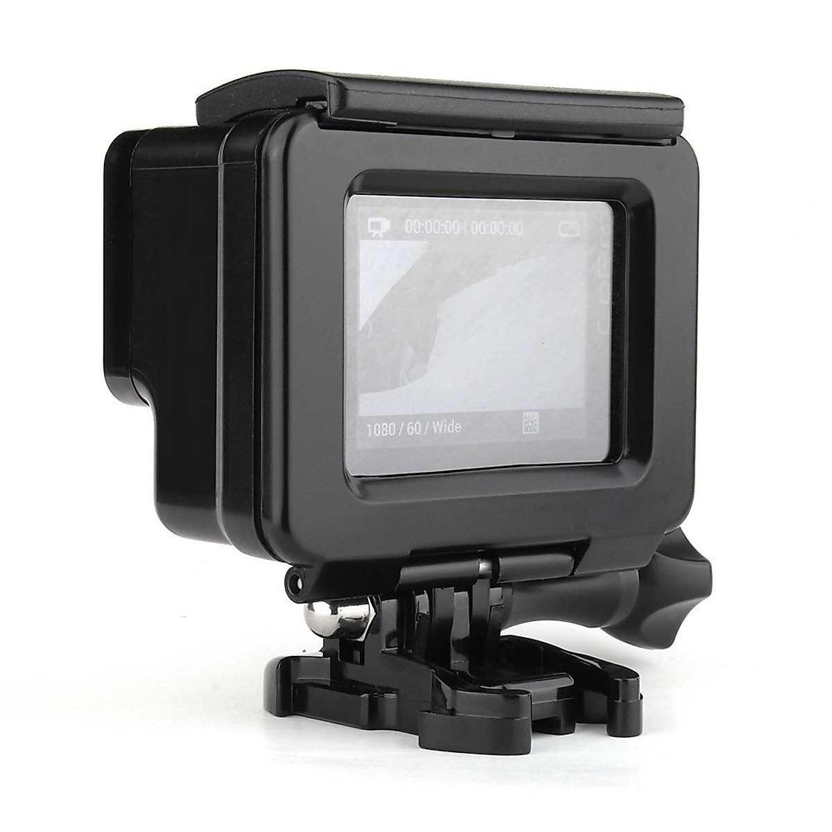 SOONSUN Blackout Standard Housing Case with LCD Touch Backdoor for GoPro Hero 4 3+ 3 Black Silver Action Camera