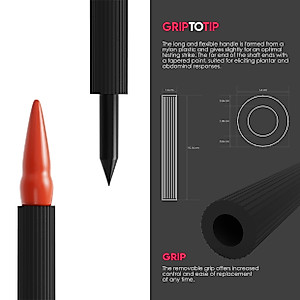 MDF Instruments Queen Square Neurological Reflex Hammer with Pointed tip for Superficial responses with MDF LUMiNiX Illuminator Medical Professional Diagnostic Penlight