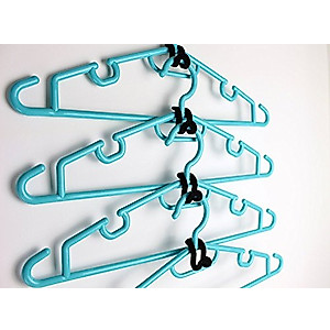 Bondream 50 pcs Mini Cascading Hanger Hooks Connector for Stack Clothes and Make Your Closet Space-Saving, Black