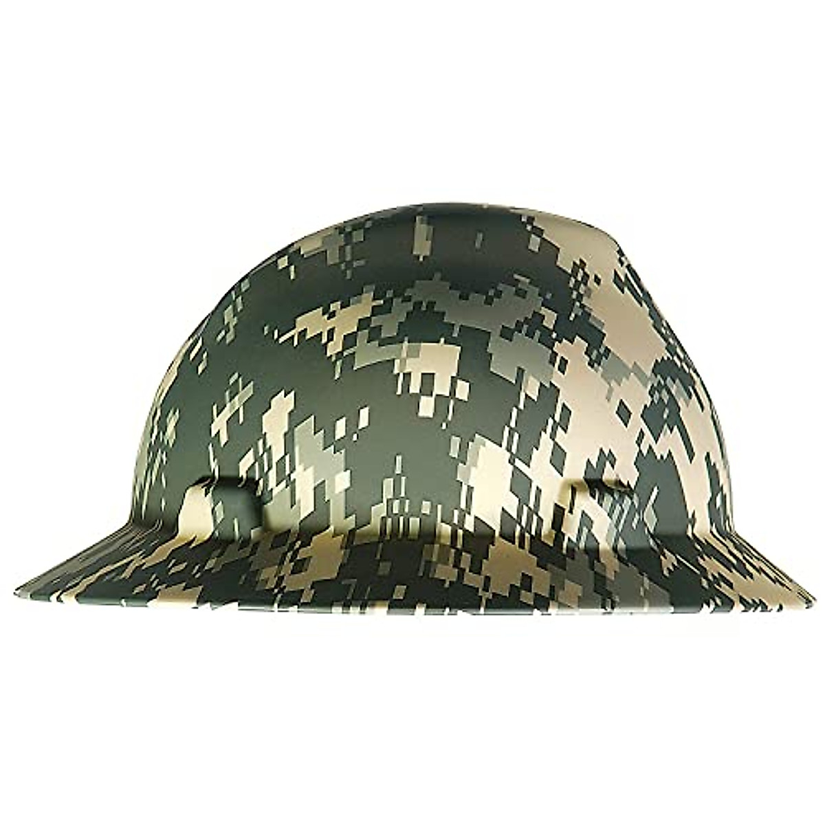 MSA 10104254 Freedom Series V-Gard Full-Brim Hard Hat With Fas-Trac III Ratchet Suspension, Polyethylene Shell, Self Adjusting Crown Straps - Standard Size in American Camouflage