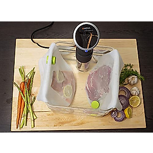 Reusable Sous Vide Bags | Set of 2 Extra Large BPA Free Bags | Food Grade Silicone | 60% Larger, Thinner and More Flexible than Other Reusable Bags | Compatible with Joule, Anova, Instant Pot Immersion Circulators and other Sous Vide Accessories