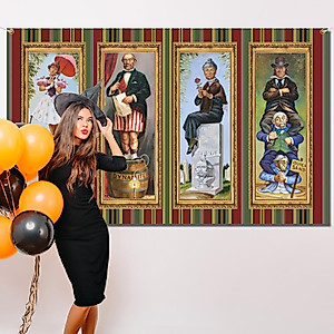 Haunted House Backdrop,Halloween Haunted Party Supplies Halloween Party Wall Hanging Background Banner for Happy Halloween Party Decoration