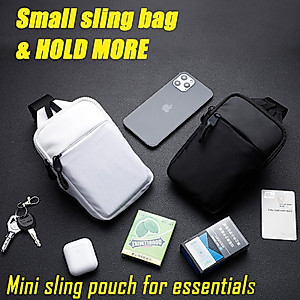 USHAKE Mini Sling Bag for Men Women - Small Crossbody Bag Casual Phone Chest Bag for Hiking Traveling Gifting Blue