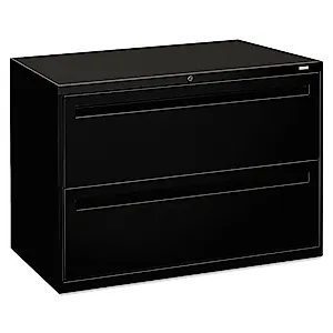 HON 792LP 700 Series Two-Drawer Lateral File, Black, File Cabinet, with Lock, 42w x 18d x 28h