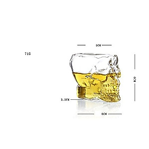 Tvoip 2PCS Kitchen & Dining Entertaining Glassware Drinkware Old Fashioned Glasses Skull Cup for Serving Scotch Whiskey Mixed Drinks (2)