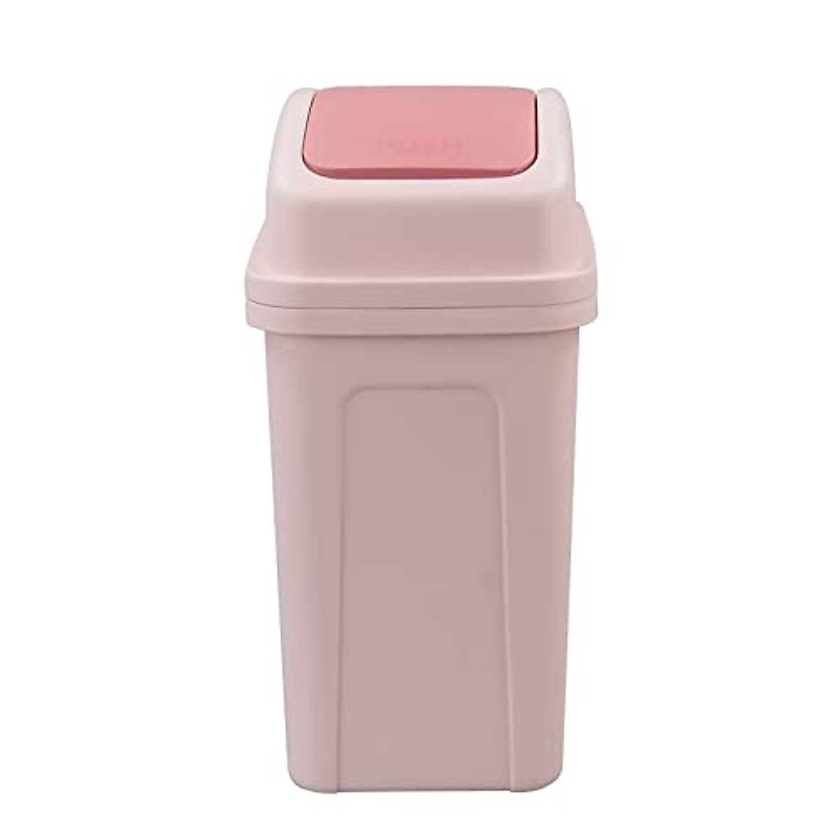 Zopnny Plastic Swing Lid Trash Can, Garbage Can with Swing-top Lid, 1-Pack, Pink