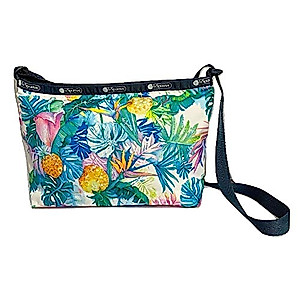 LeSportsac Lauren Roth Uluwehi HAWAII EXCLUSIVE Quinn Crossbody Handbag, Style 3352/Color K605, Vibrant Tropical Flowers & Pineapples, Lauren Roth Signature Printed on Pattern