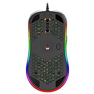 uvvy Cursor with Cable, 6 Gear DPI Mouse with Programmable Hole with Adjustable Cable RGB Mouse with Breathing Light
