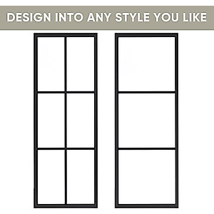 JUBEST Bypass Double Glass Barn Door 60 x 84 in with 6.6FT Side-Mounted Hardware Kit, 2 Sets of 30x84 in Clear Tempered Glass Aluminum Frame Barn Door for(Fit Max Opening 55 3/8"), Easy Assembly