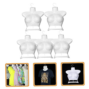 GARVALON 5pcs Mannequin Hanger Body Torso Dress Form Female Upper Display Woman Formal Tops Bathing Suits for Women Clothes Showing Rack Rack, 40x35cm (07O0801W2A)
