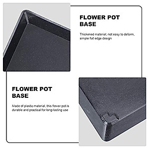 DOITOOL 2pcs Plant Saucer Plastic Plant Tray Flower Pot Saucer Square Saucer for Indoors Outdoor Garden Plant Container Accessories 4.9 Inch Black